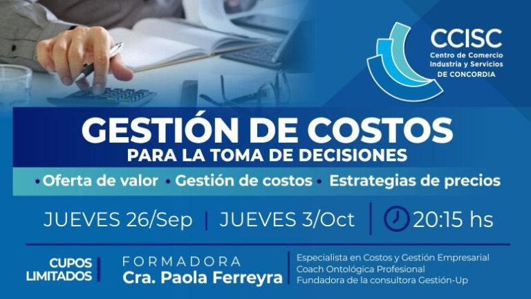 Capacitación sobre gestión de costos en el CCISC - Libreentrerios